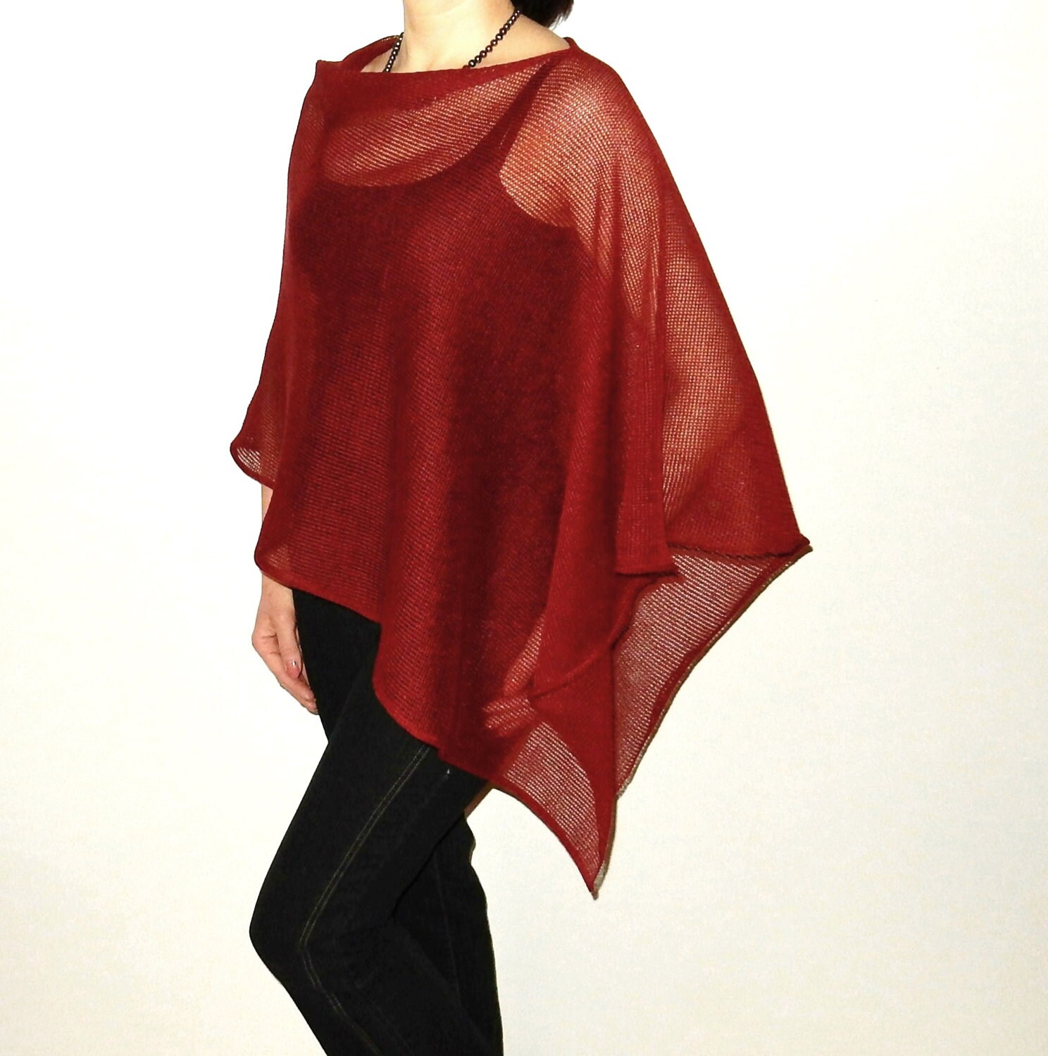 Poncho Cover up Linen Knit Womens Poncho Cape Shoulder Wrap Top Woman ...