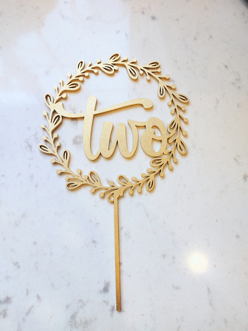 Flower Cake Topper Girl Second Birthday Cake Topper 2nd - Etsy