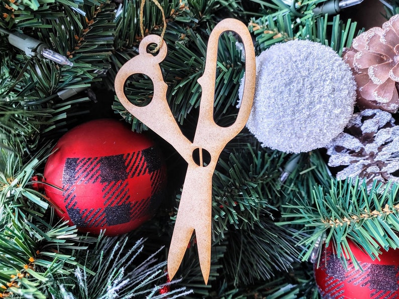 Custom Wood Scissors Ornament, Custom Christmas Ornament, Christmas ...