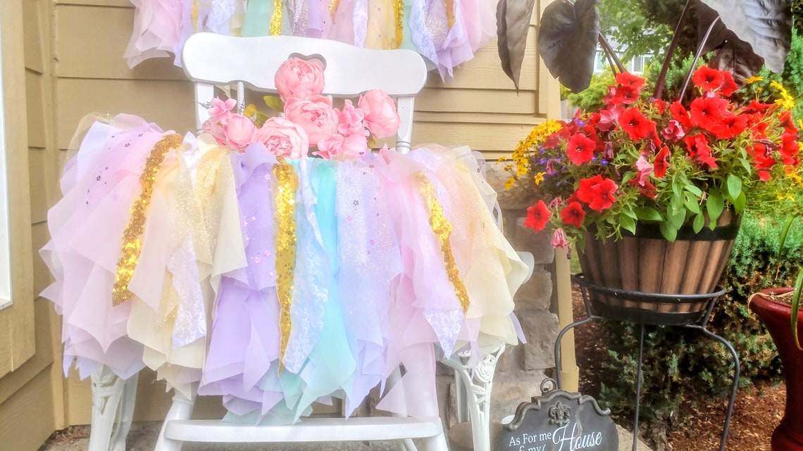 Rainbow High Chair Banner Pastel Rainbow High Chair Banner Unicorn ...