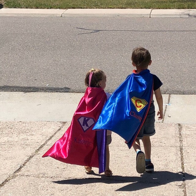 Customized Super Hero Cape With Initial and Name, Kids Costume ...