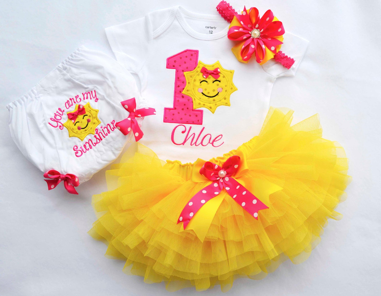 First Sunshine Birthday Outfit Girl Personalized Baby Girl | Etsy