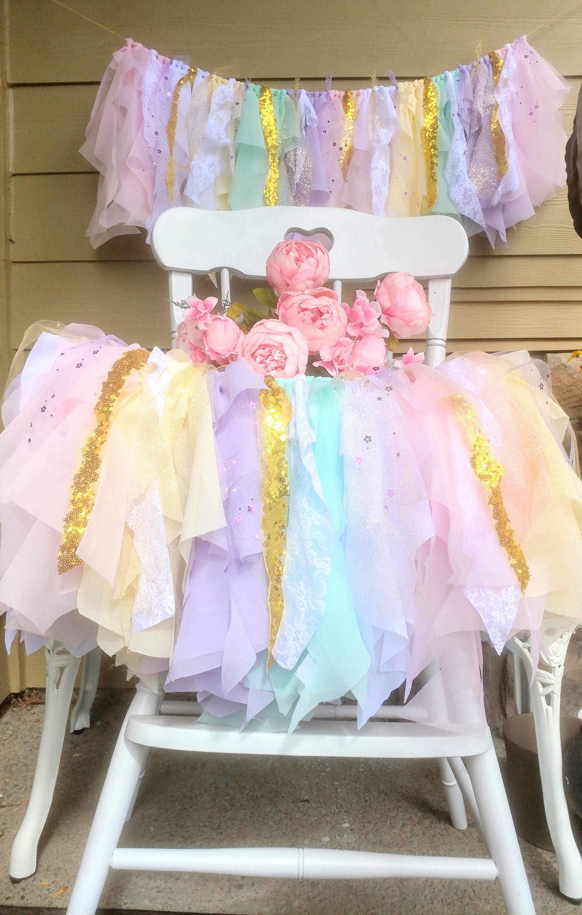 Rainbow High Chair Banner Pastel Rainbow High Chair Banner - Etsy