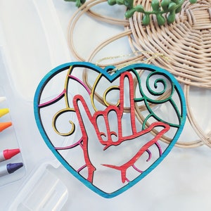 Custom Wood Sign Ornament Sign Language ASL I Love You - Etsy
