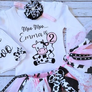 Moo Moo Im Two Second Birthday Outfit , Girl 2nd Birthday Outfit, Baby ...