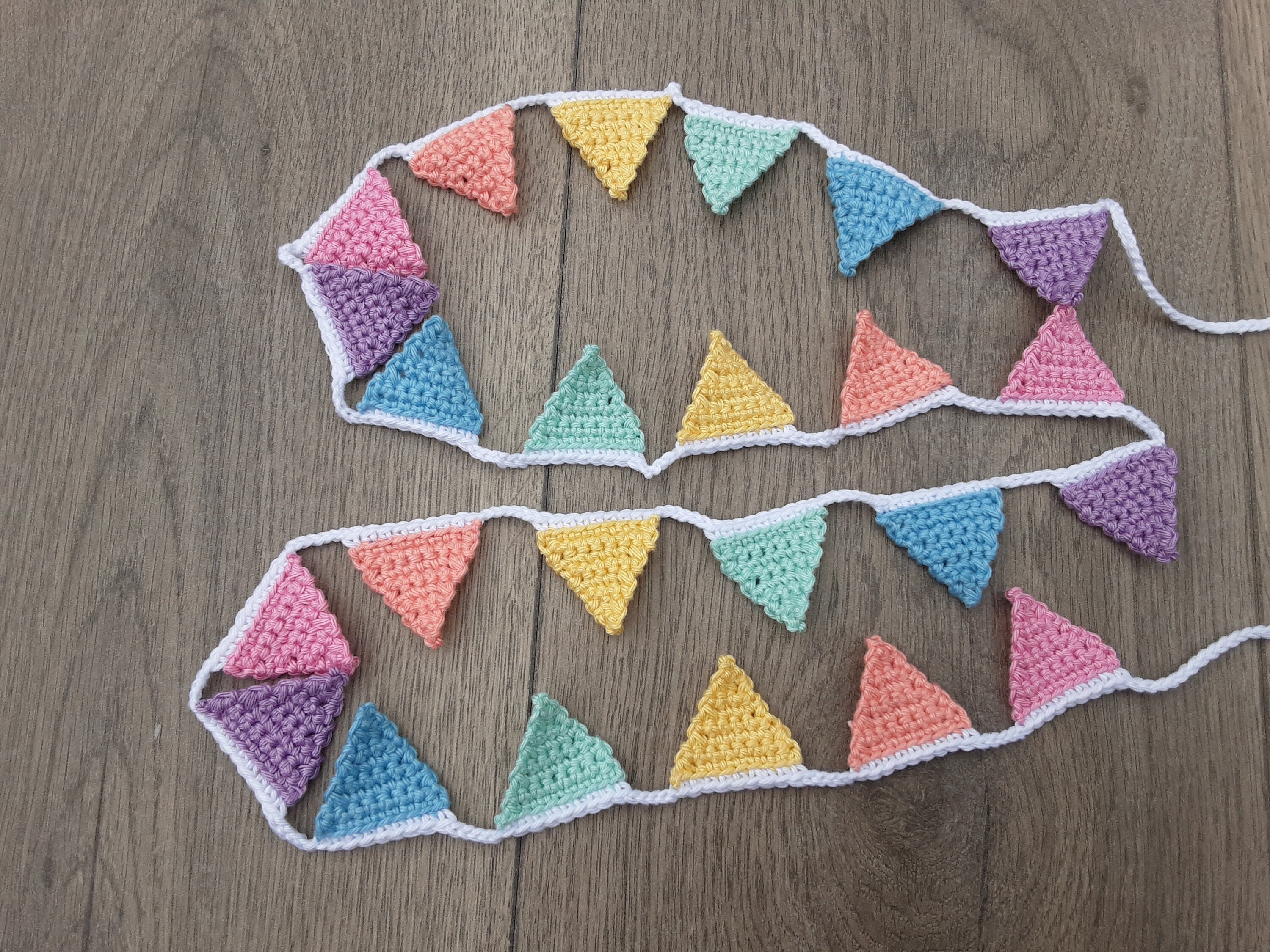 Mini Crochet Bunting String of 24 Bunting Flags in Pastel - Etsy UK