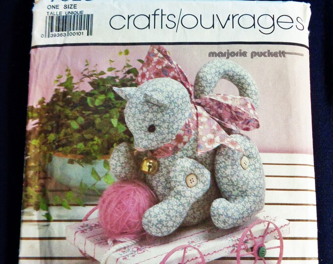 VINTAGE Simplicity Crafts 7828 Cat PULL TOY Sewing Pattern - Etsy