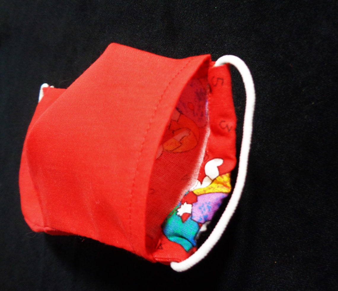 Contoured RED Kitten KIDS Face MASK With Filter Pocket and | Etsy