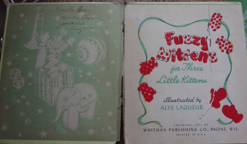 Fuzzy Mittens for Three Little Kittens Illustrated by Alys - Etsy