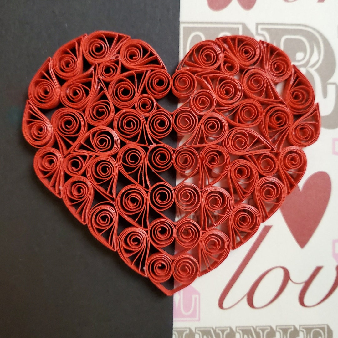 Custom Paper Quilled Heart Ornaments (approx. 2 1/2 "x 2 1/2"x1/8 ...