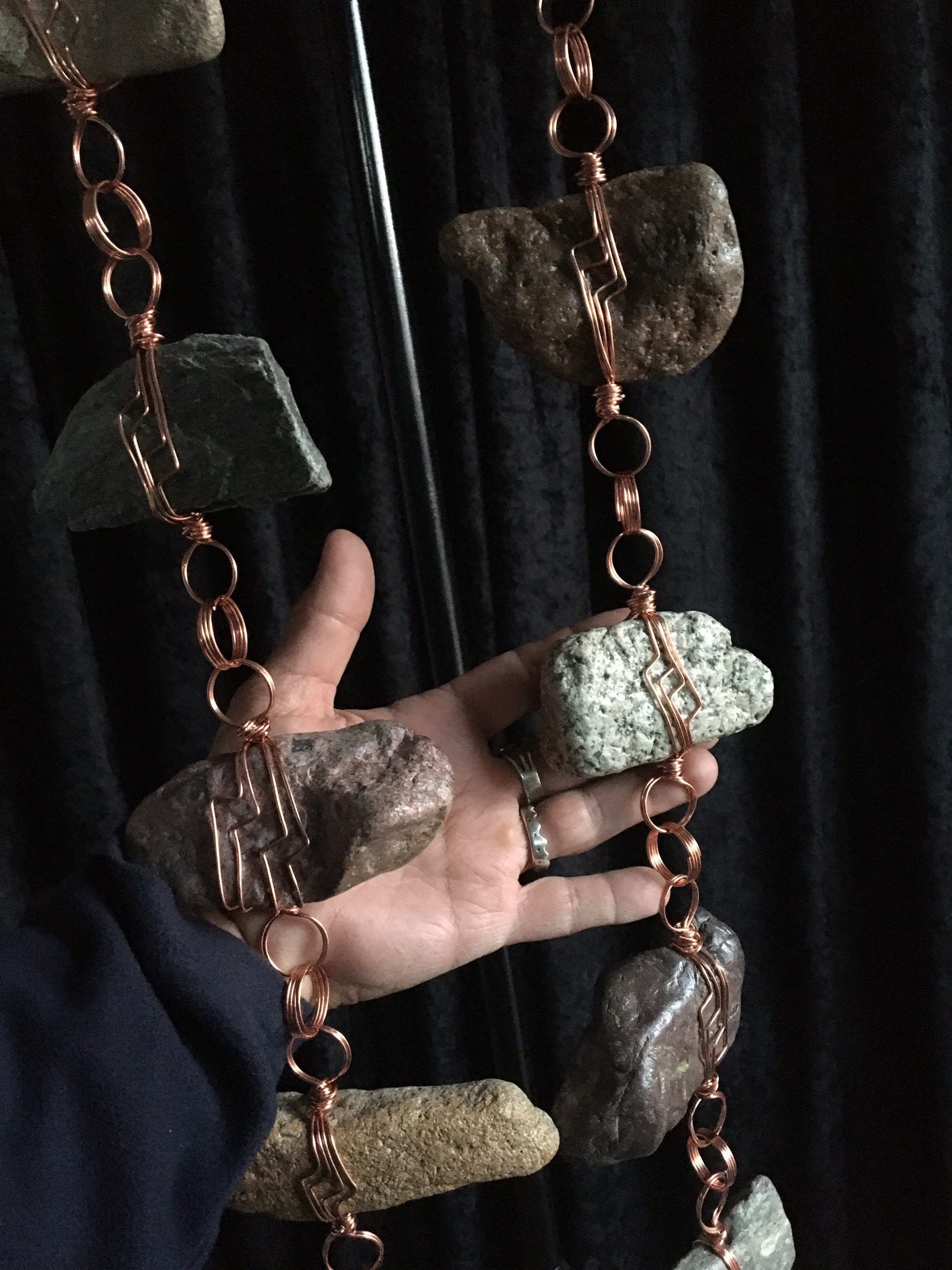 Copper Set of Rock Rain Chains Each 5'3" and Just Over 5 Lbs - Etsy