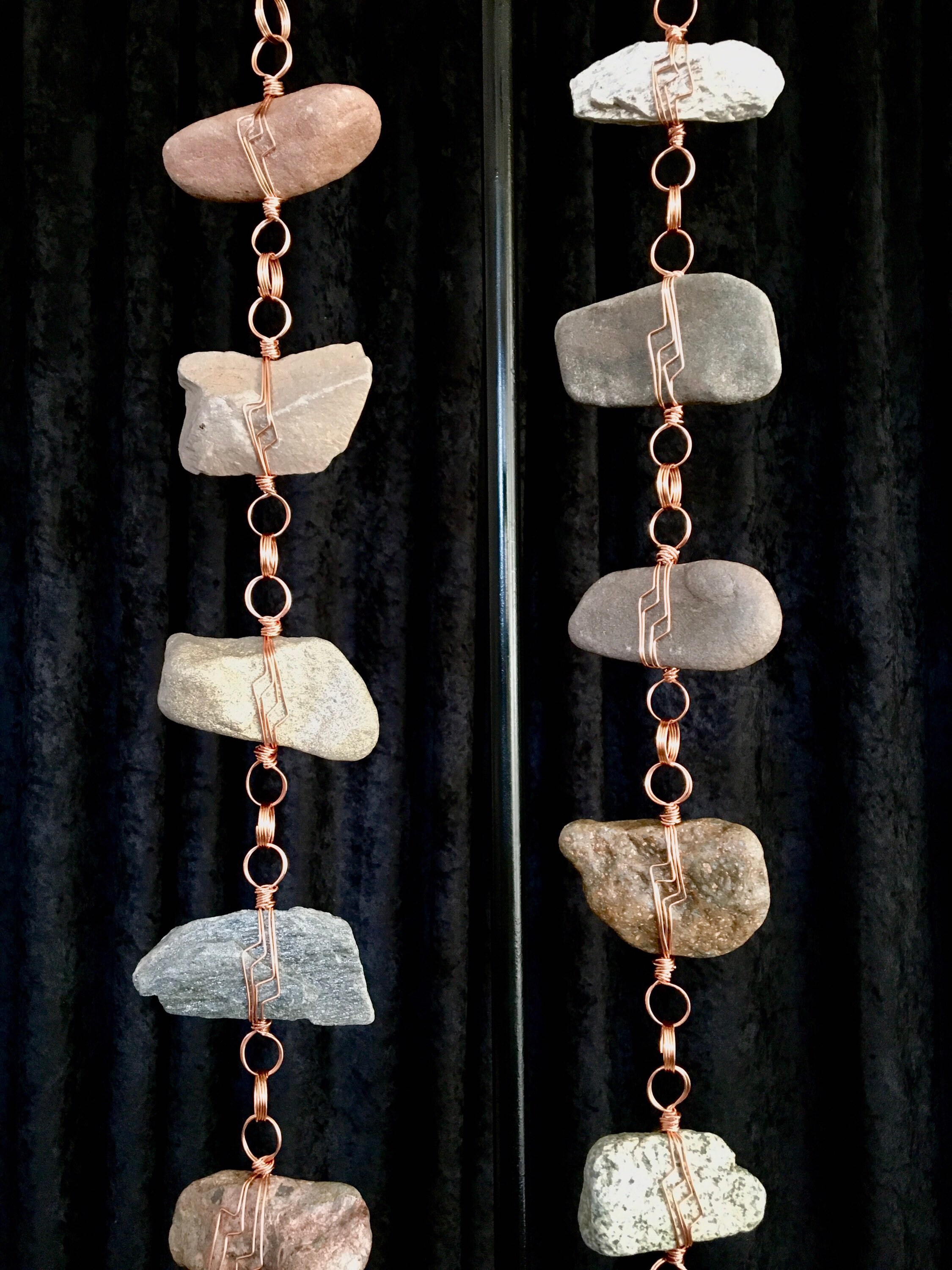Copper Set of Rock Rain Chains Each 5'3" and Just Over 5 Lbs - Etsy