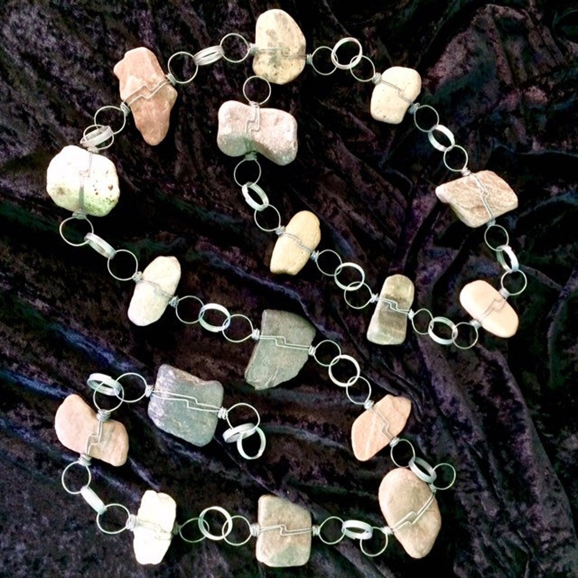 Rock Rain Chain With Galvanized Steel Wire 72 4 Lbs - Etsy