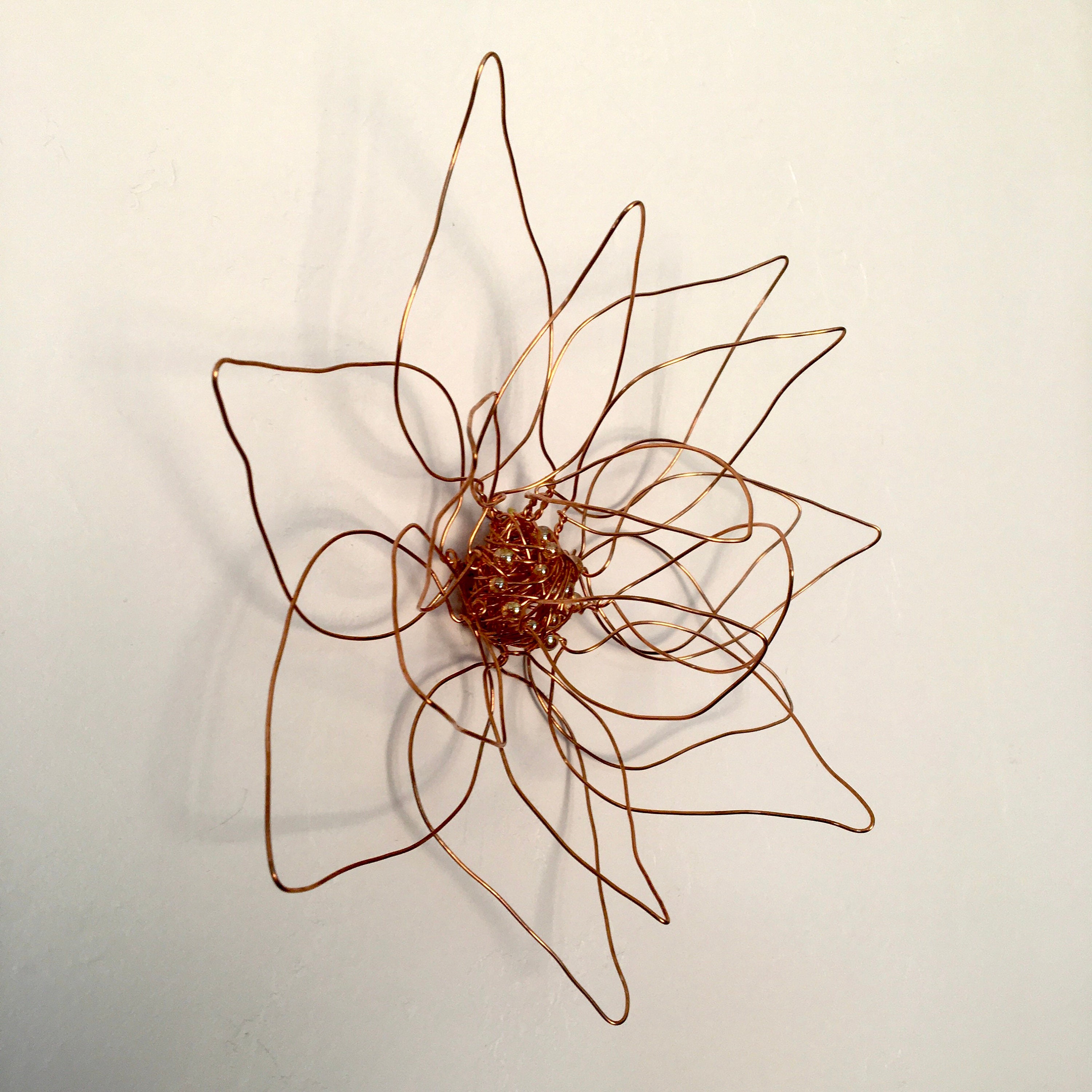 Beaded Copper Flower - Etsy