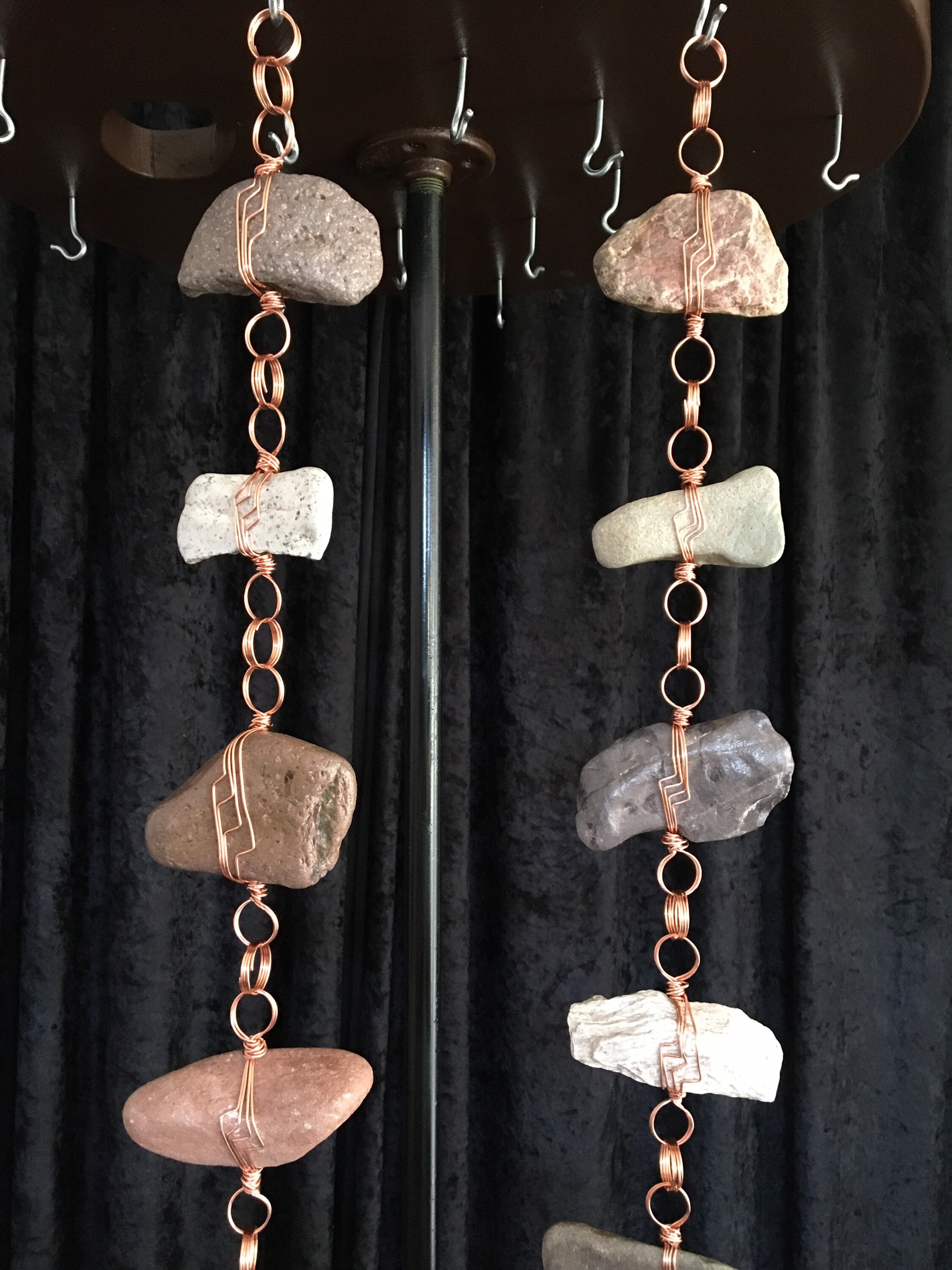 Copper Set of Rock Rain Chains Each 5'3" and Just Over 5 Lbs - Etsy