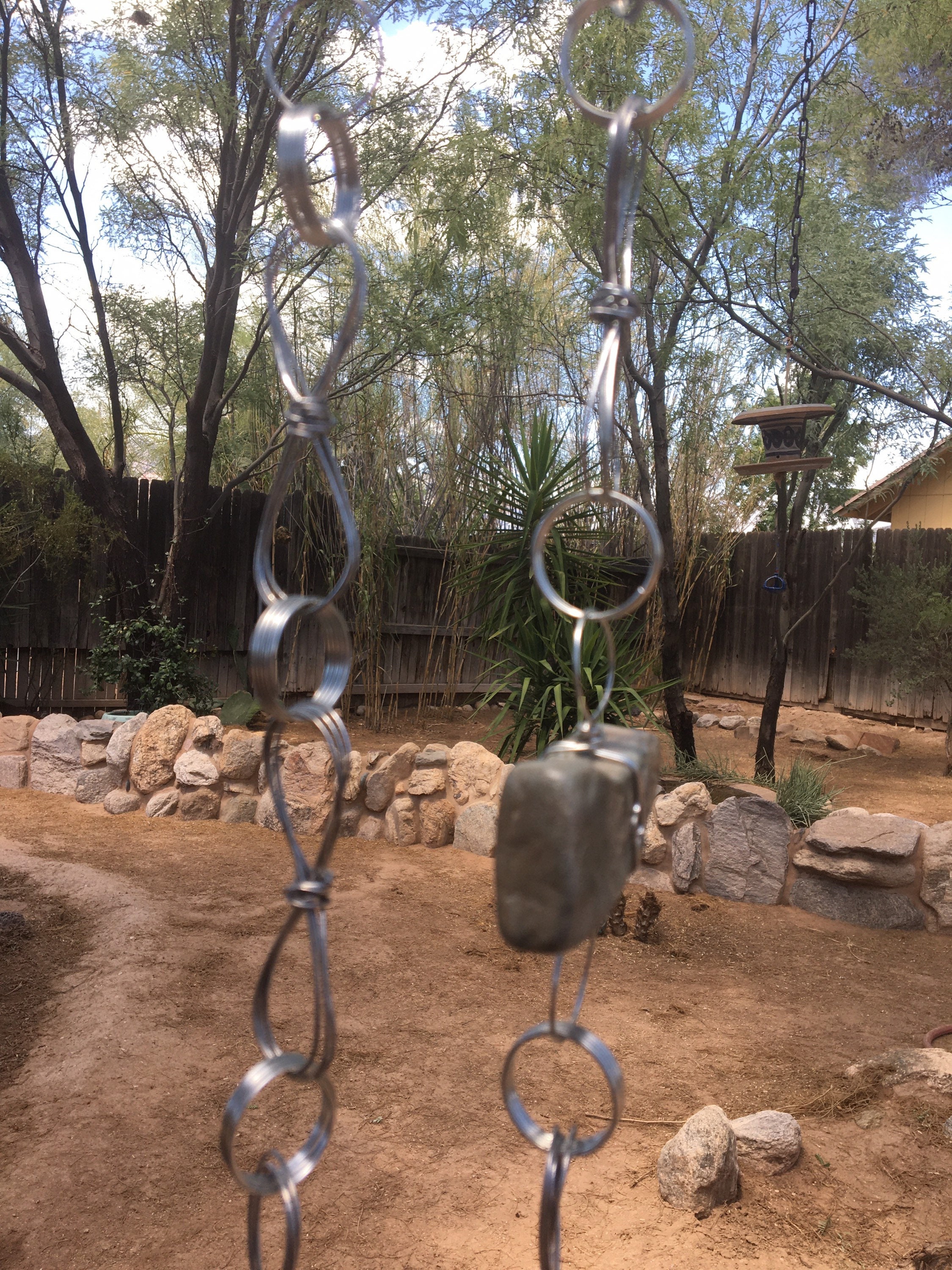 Galvanized Link and Wire Wrapped Rock Chain 143 3lbs 7oz | Etsy