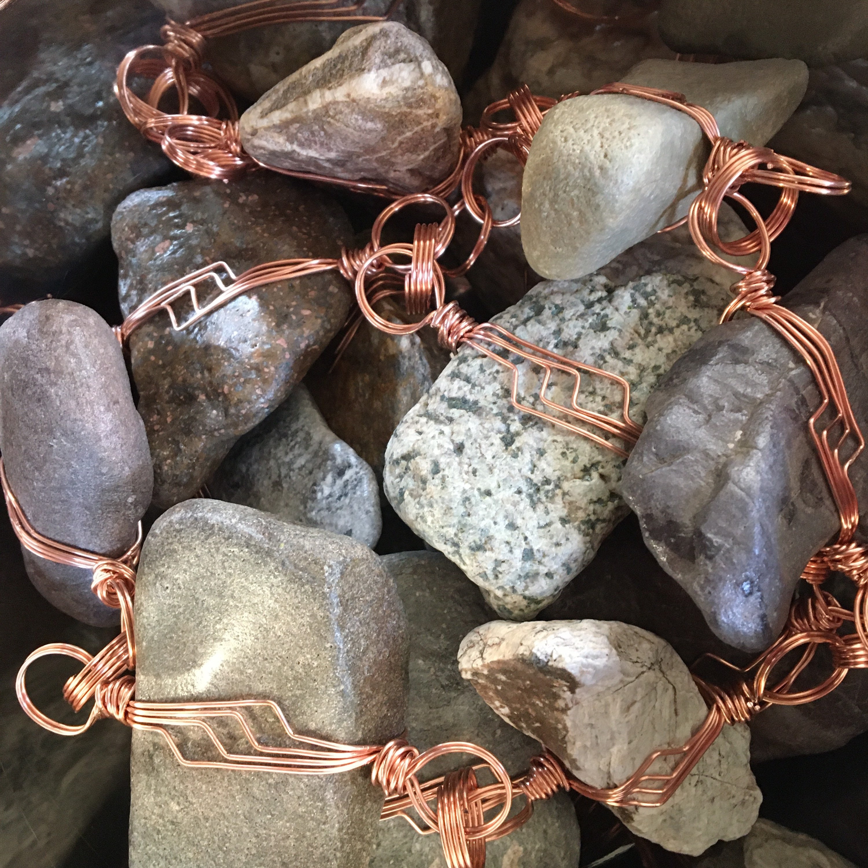 Copper Set of Rock Rain Chains Each 5'3" and Just Over 5 Lbs - Etsy