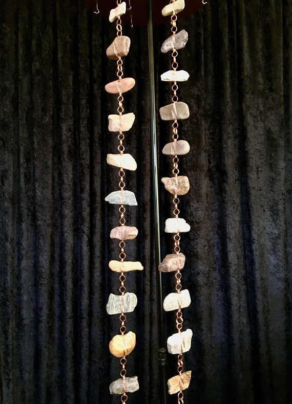 Copper Set of Rock Rain Chains Each 5'3 and Just - Etsy