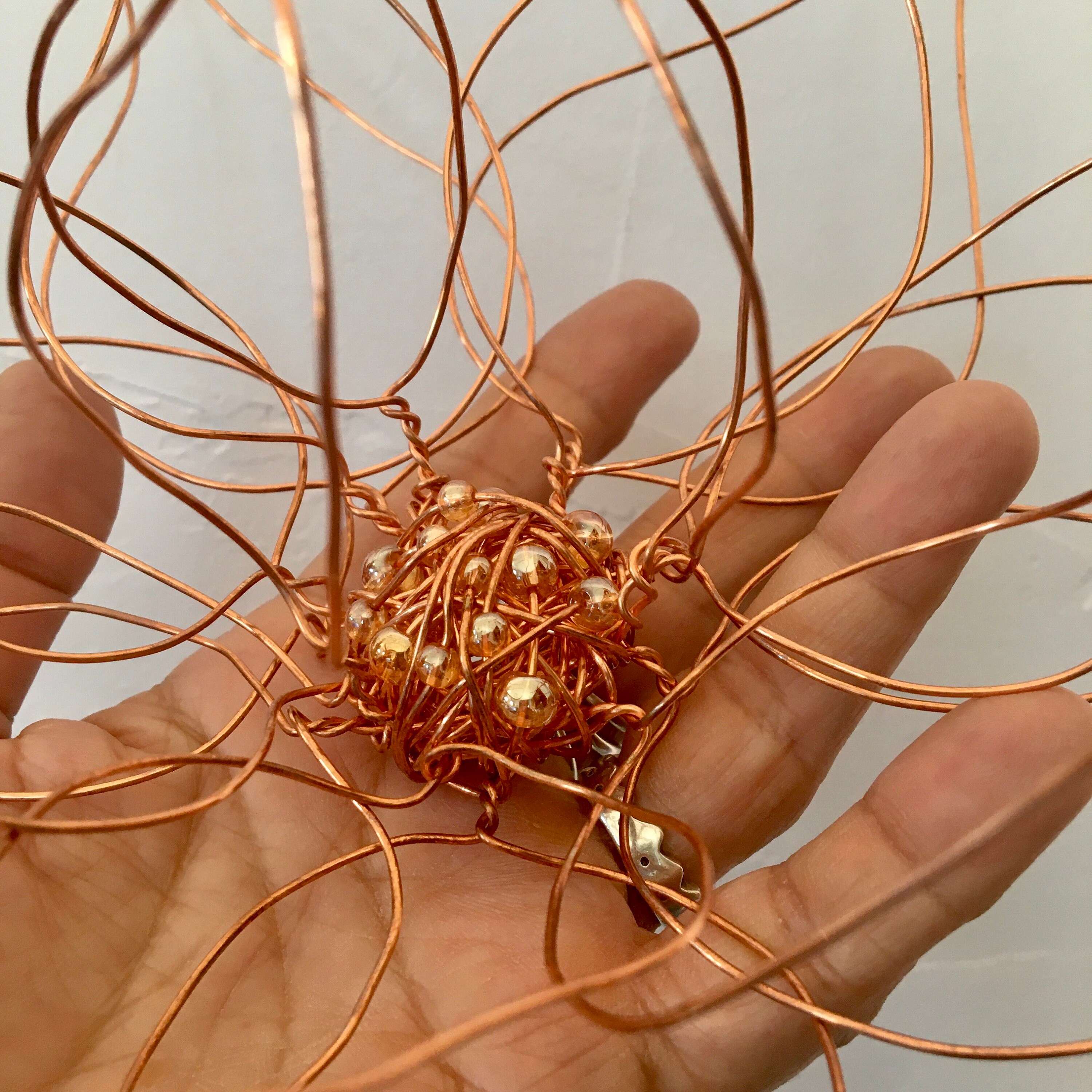 Beaded Copper Flower - Etsy