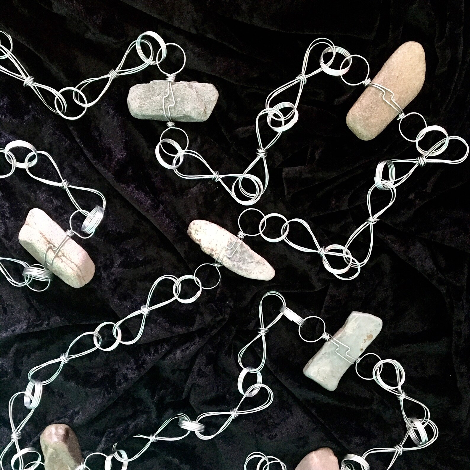 Galvanized Link and Wire Wrapped Rock Chain 14’3” 3lbs 7oz - Etsy
