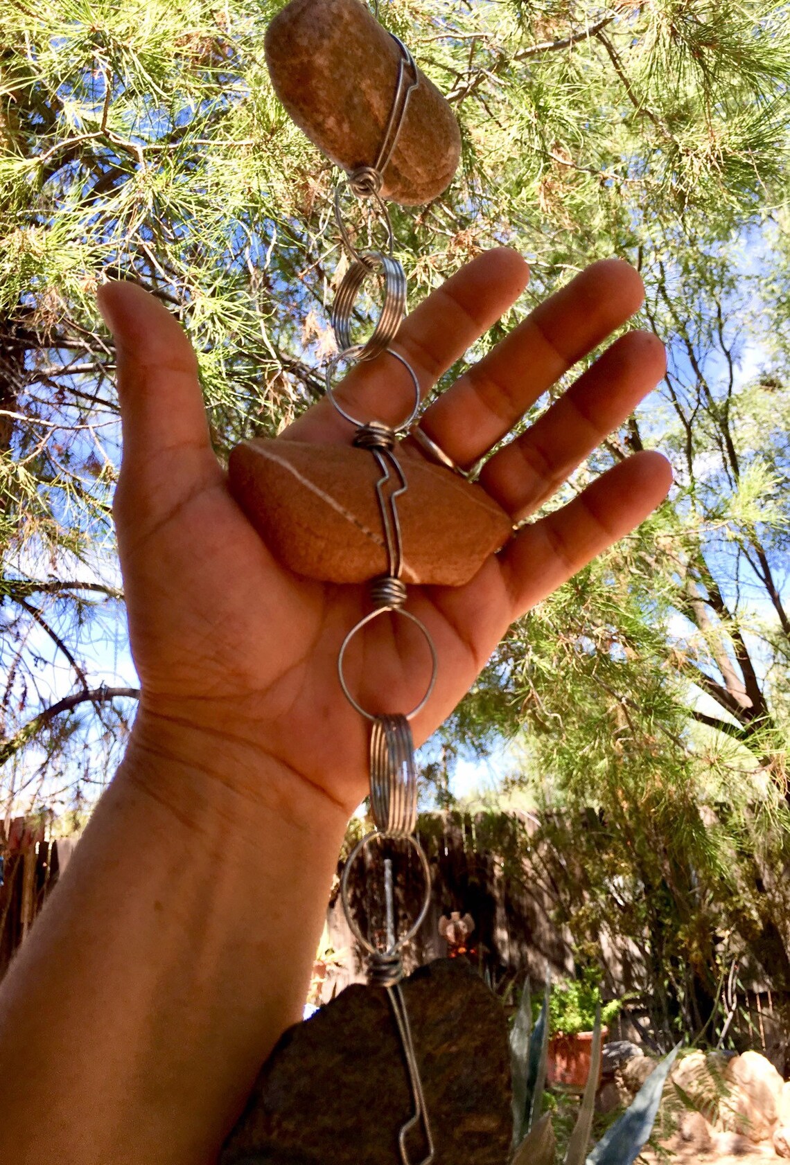 Rock Rain Chain With Galvanized Steel Wire 72 4 Lbs - Etsy