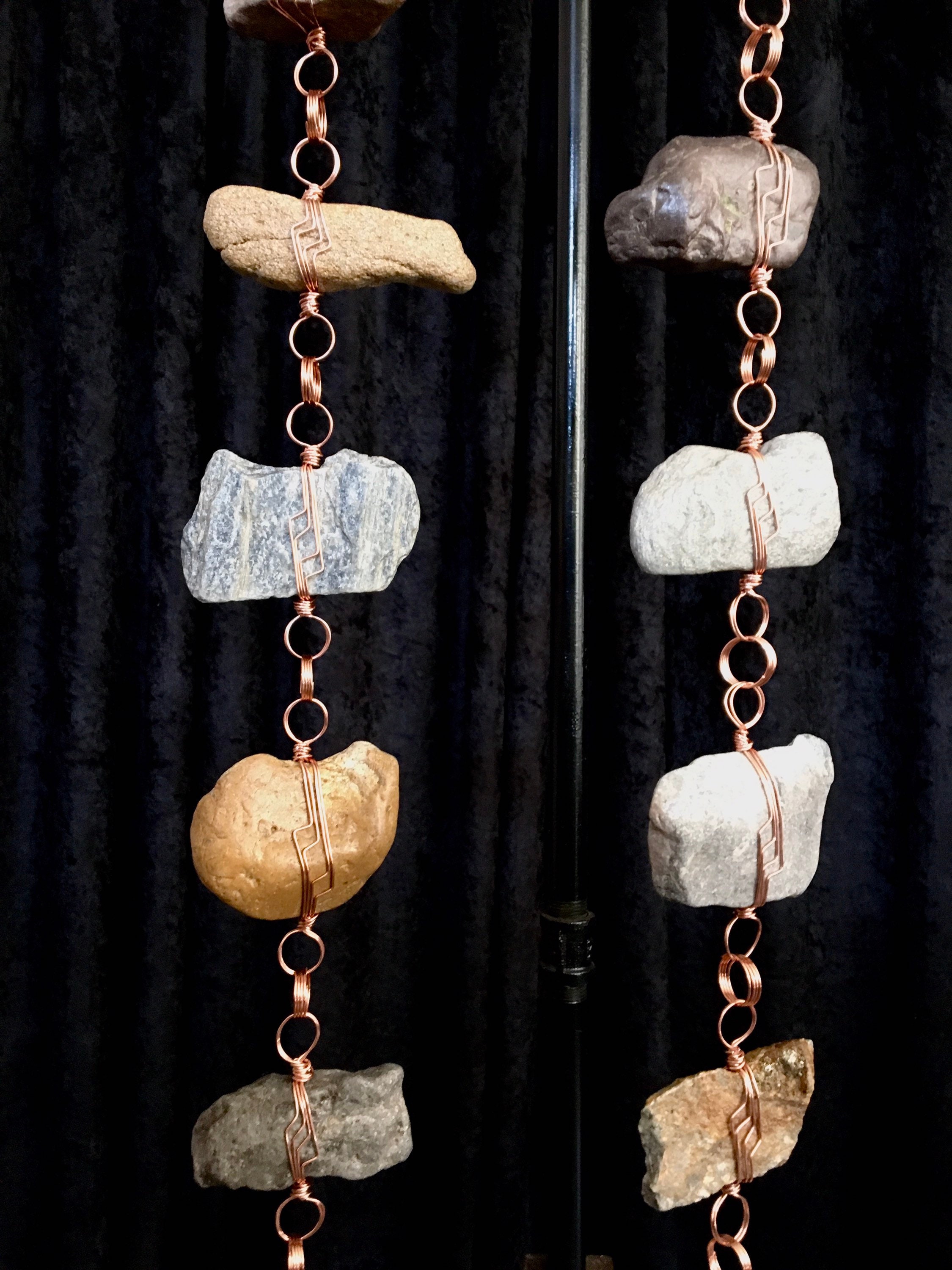 Copper Set of Rock Rain Chains Each 5'3" and Just Over 5 Lbs - Etsy