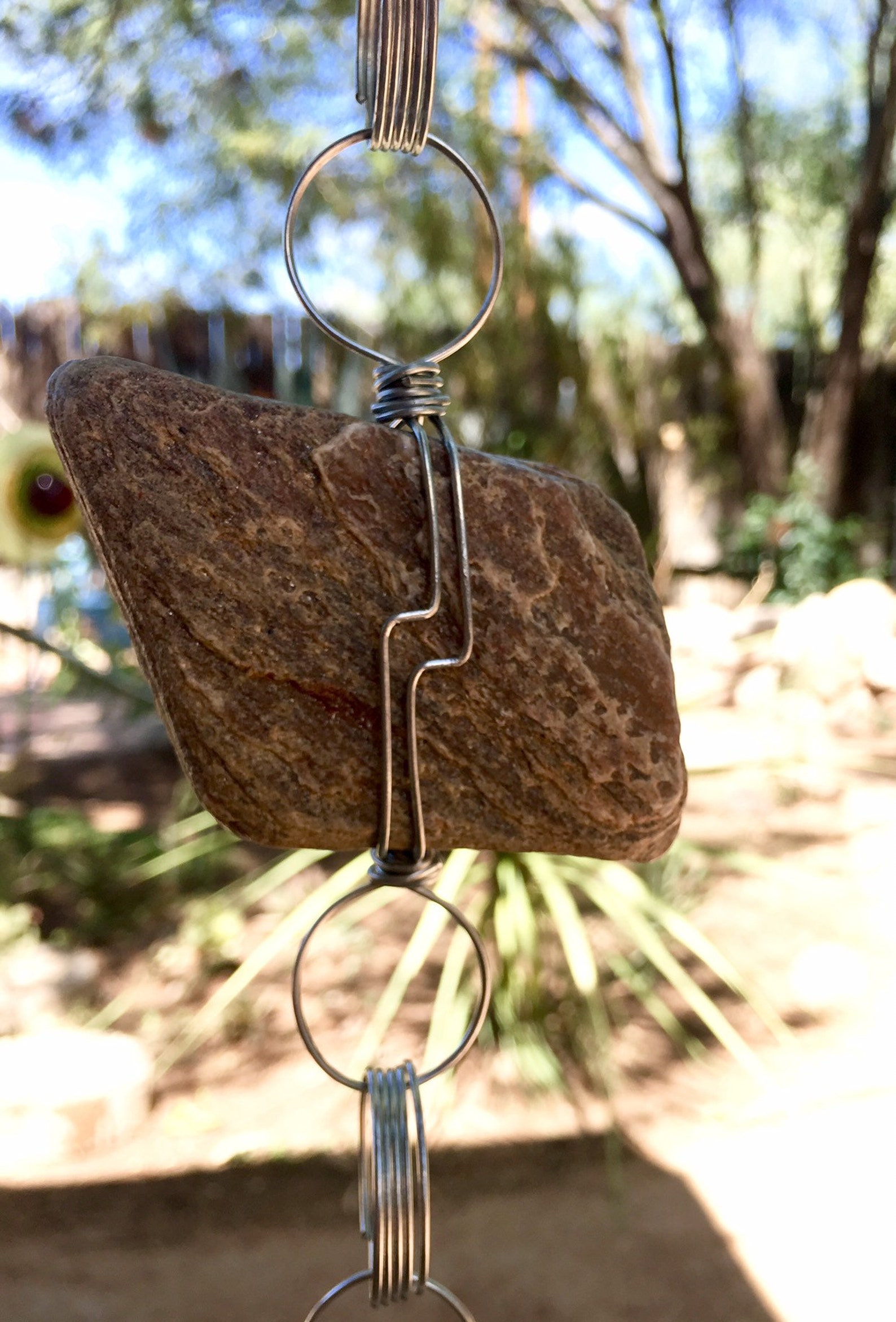 Rock Rain Chain With Galvanized Steel Wire 72 4 Lbs - Etsy