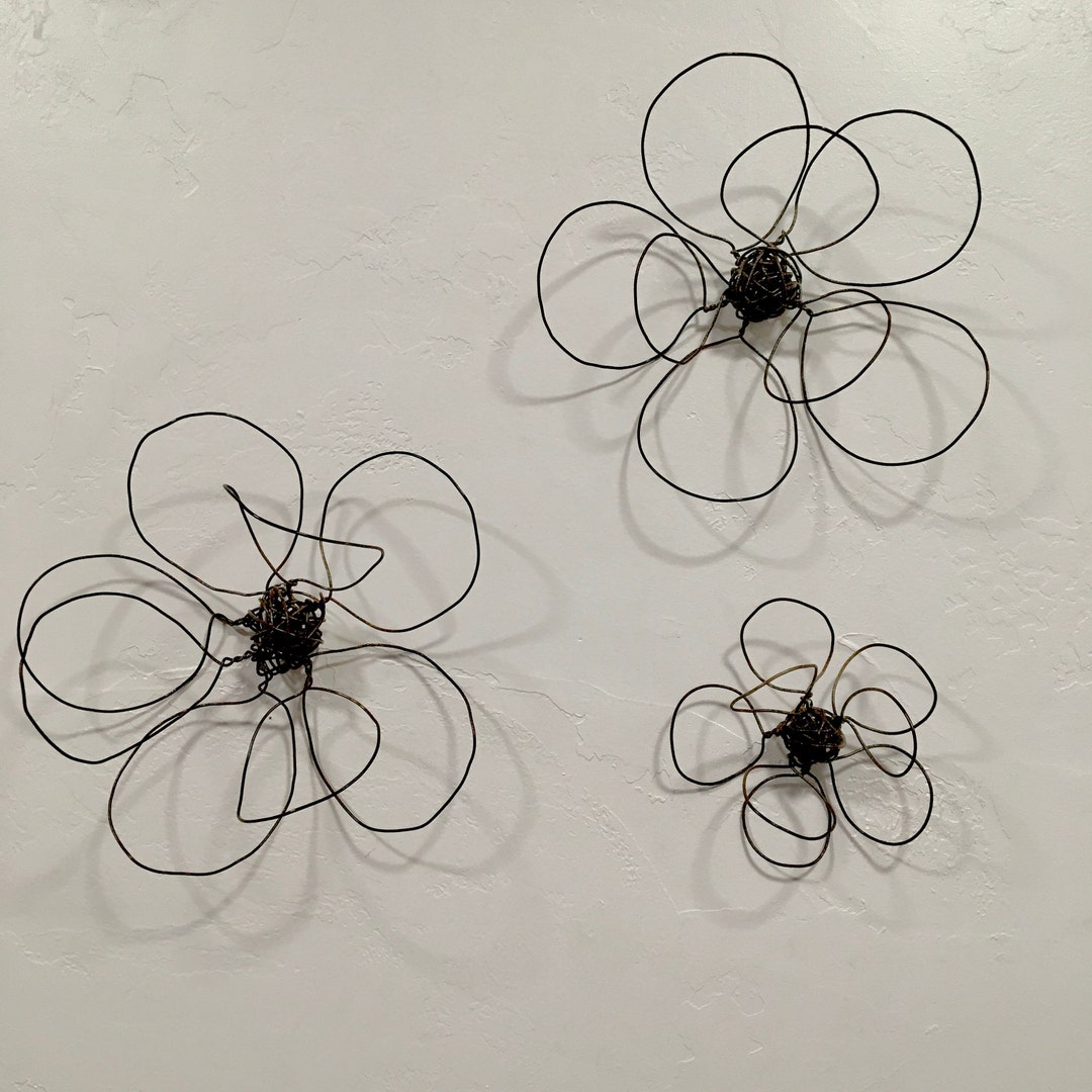 Rusted Metal Flower Trio #11 - Etsy