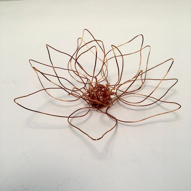 Beaded Copper Flower - Etsy
