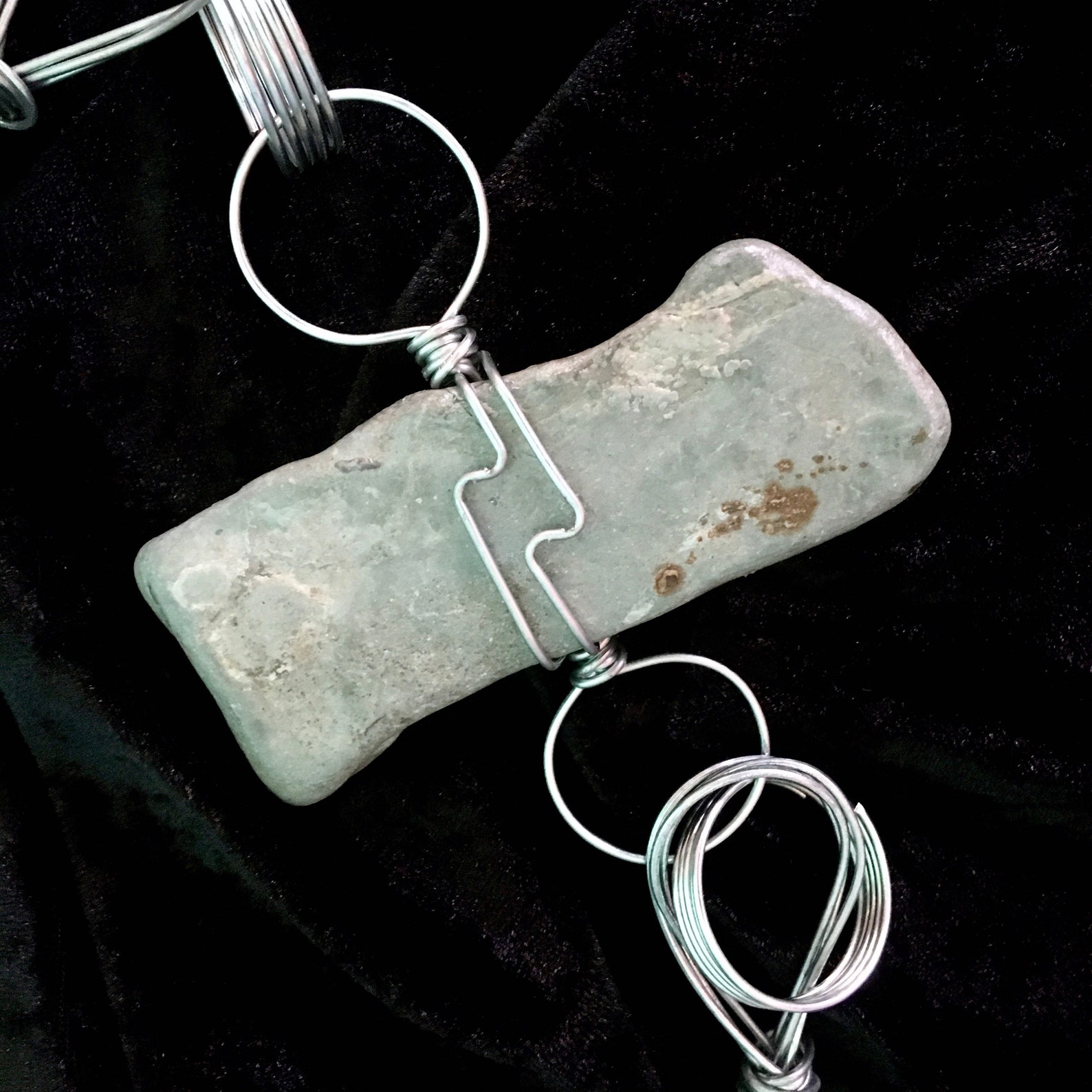 Galvanized Link and Wire Wrapped Rock Chain 14’3” 3lbs 7oz - Etsy
