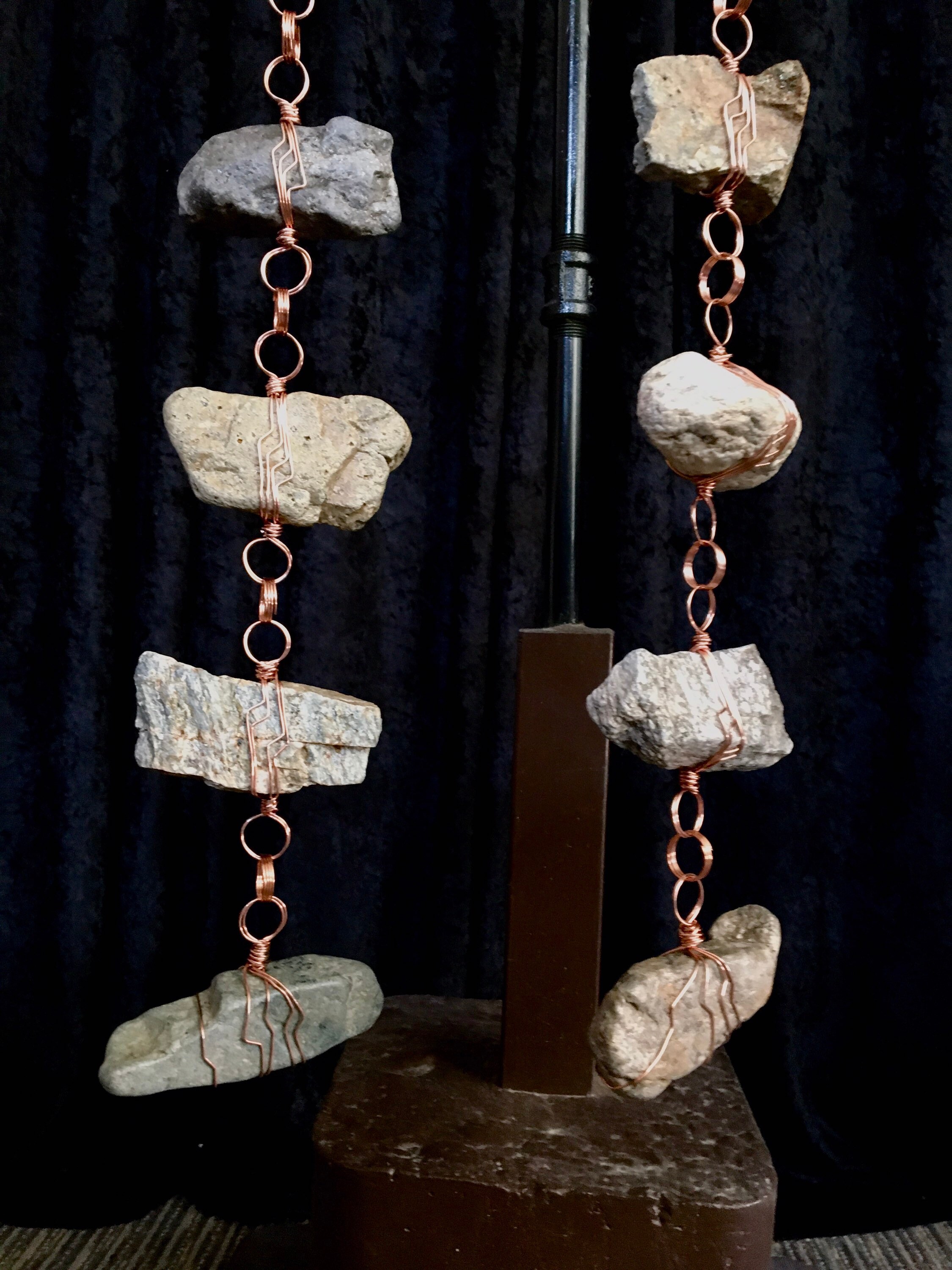 Copper Set of Rock Rain Chains Each 5'3" and Just Over 5 Lbs - Etsy