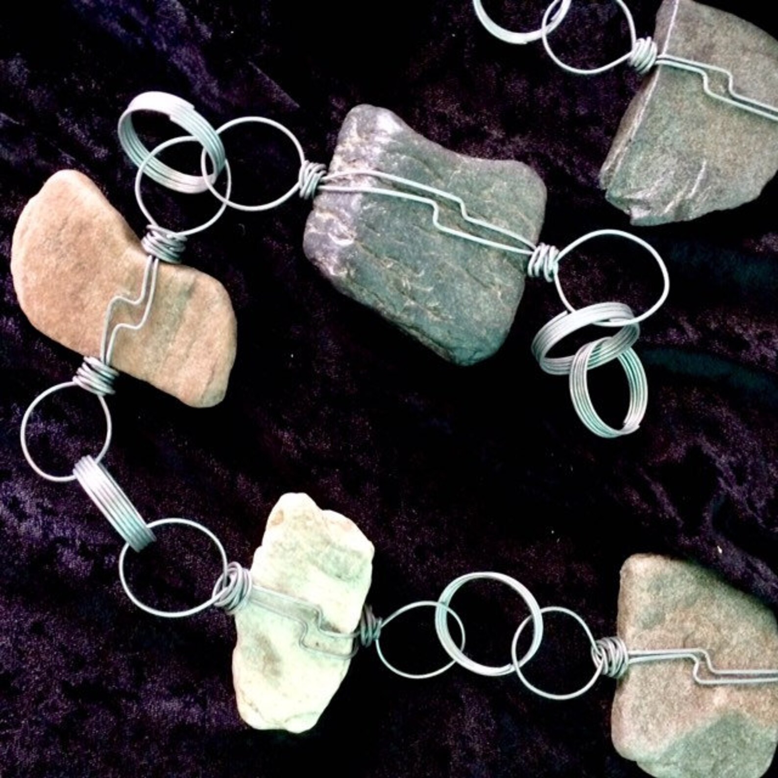 Rock Rain Chain With Galvanized Steel Wire 72 4 Lbs - Etsy