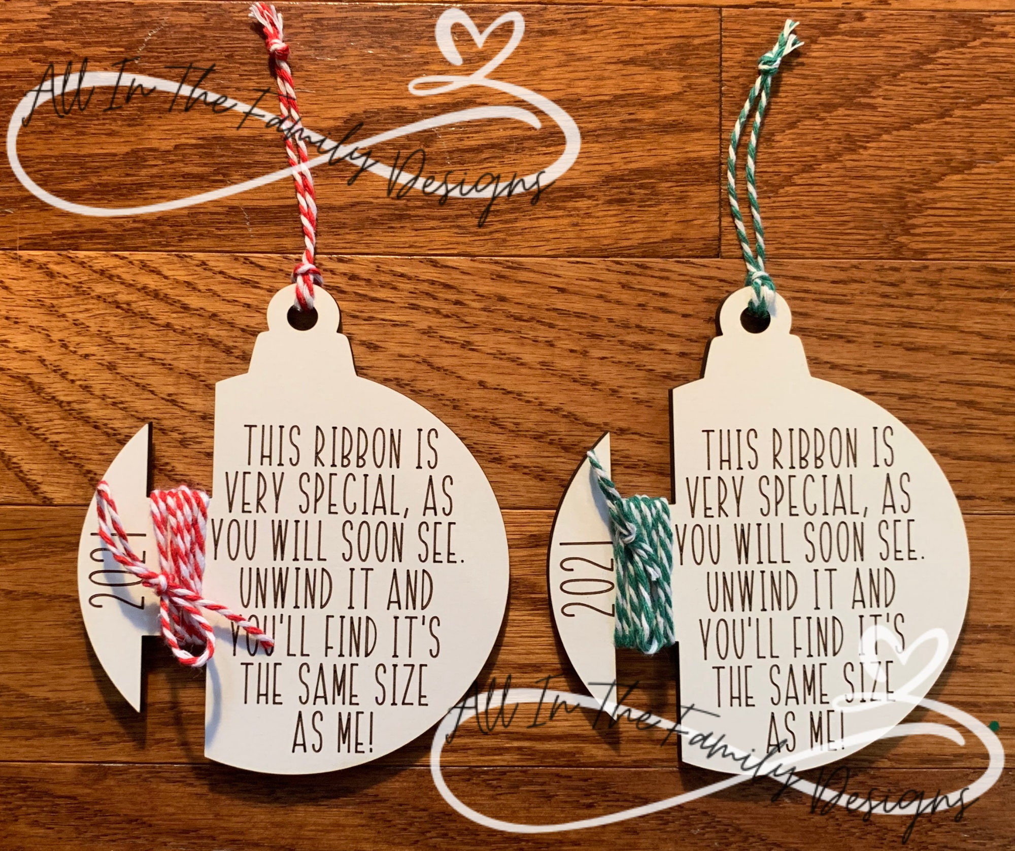 READY TO SHIP Height Ribbon Christmas Ornament Keepsake - Etsy