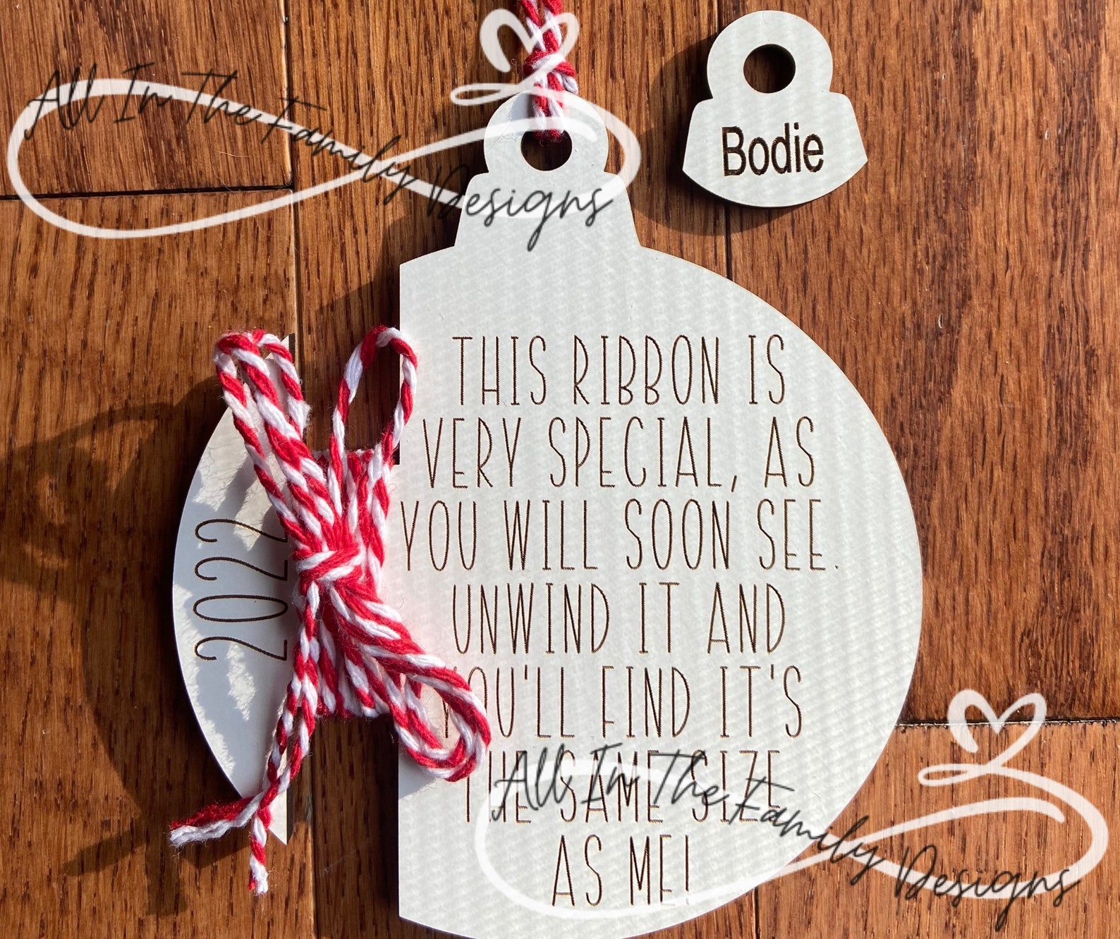 READY TO SHIP Height Ribbon Christmas Ornament Keepsake - Etsy