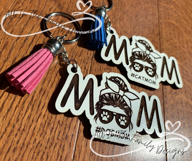 Dog Mom Keychain Cat Mom Keychain - Etsy
