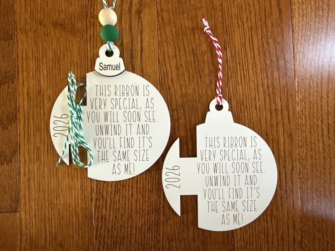 Personalized Height Ribbon Christmas Ornament | Keepsake Ornament - Etsy