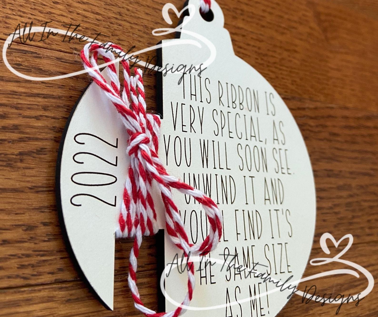 READY TO SHIP Height Ribbon Christmas Ornament Keepsake - Etsy