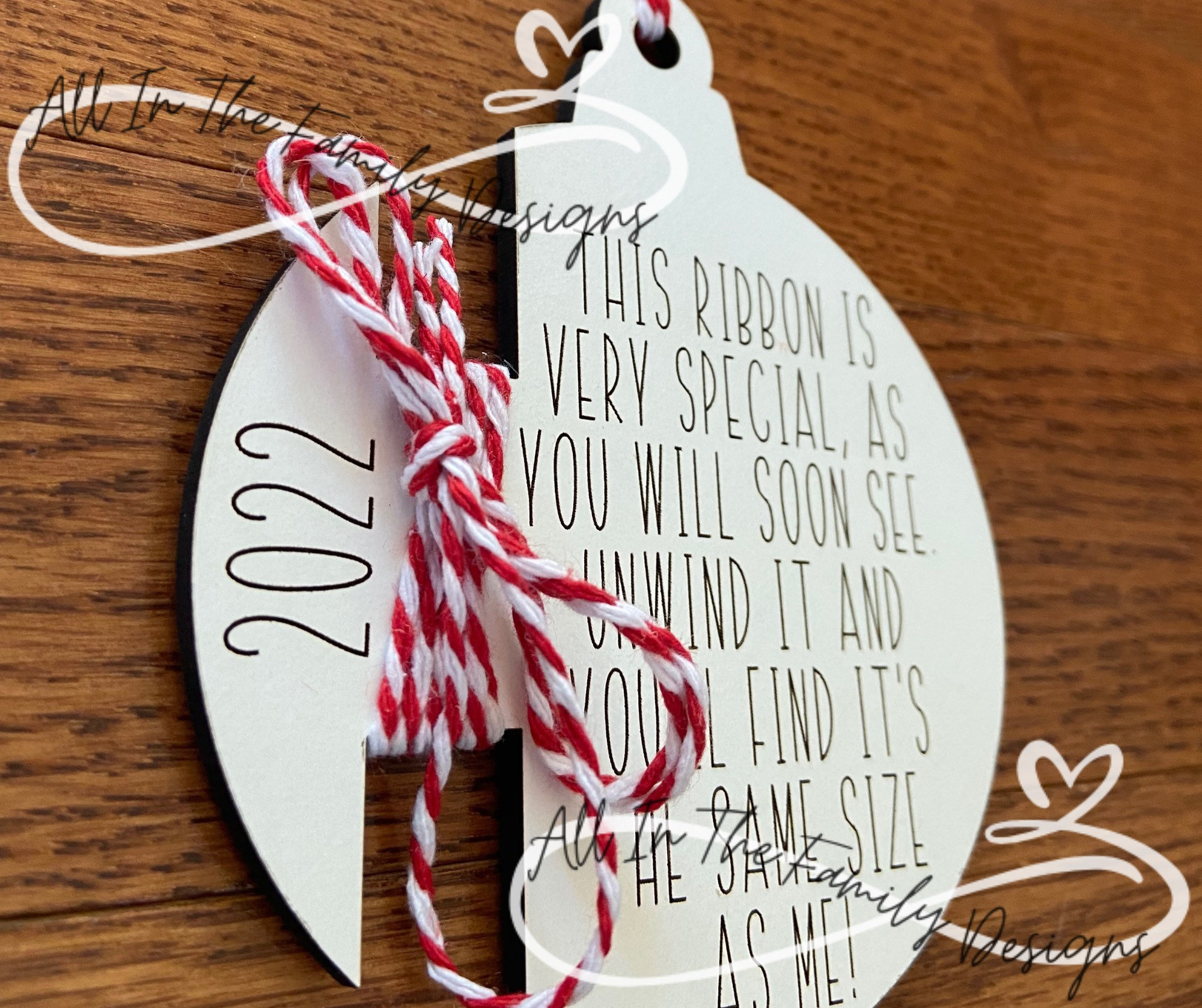 READY TO SHIP Height Ribbon Christmas Ornament Keepsake - Etsy