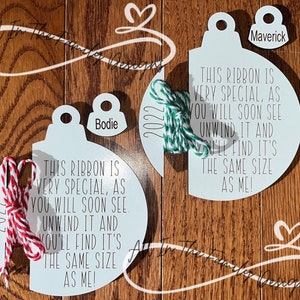 READY TO SHIP Height Ribbon Christmas Ornament Keepsake - Etsy