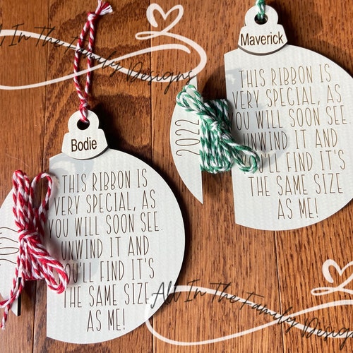READY TO SHIP Height Ribbon Christmas Ornament Keepsake - Etsy