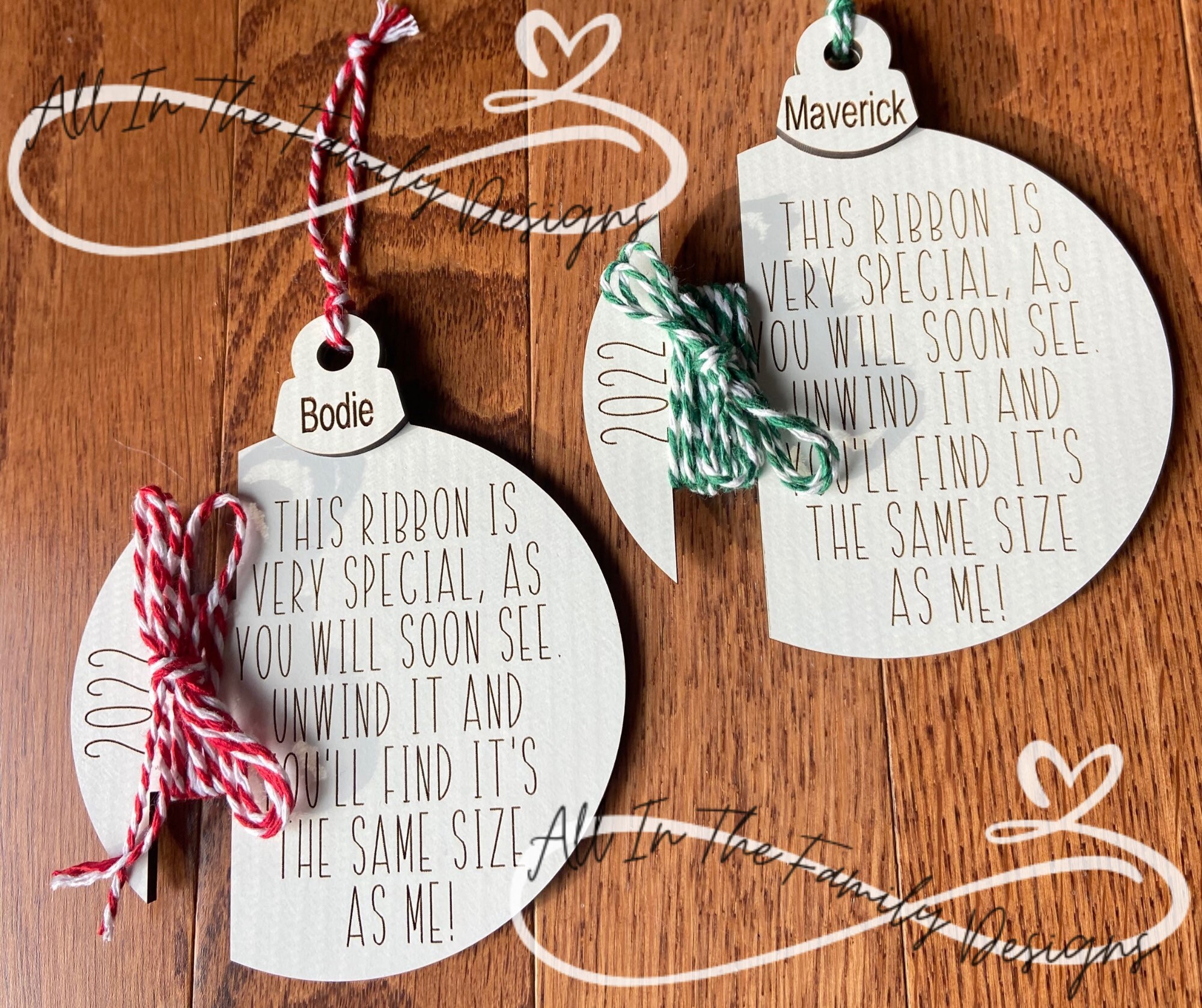 READY TO SHIP Height Ribbon Christmas Ornament Keepsake - Etsy
