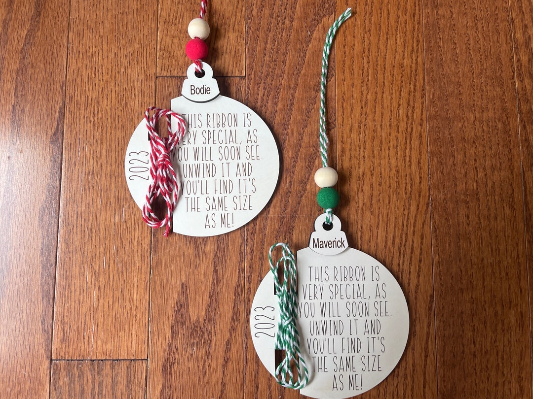 READY TO SHIP | Height Ribbon Christmas Ornament | Keepsake Height ...