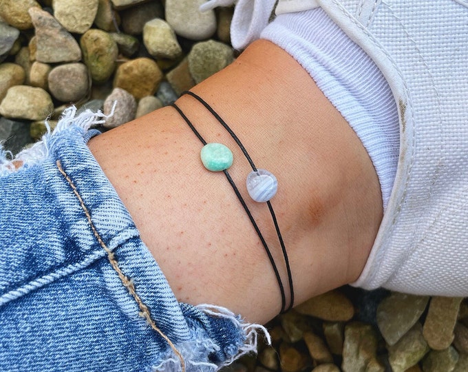 Double Layer Gemstone Bracelet Choose Your Stones Adjustable - Etsy