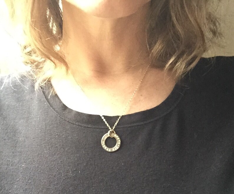 Personalized Silver Floating Washer Necklace, Kids Name Simple Classic ...