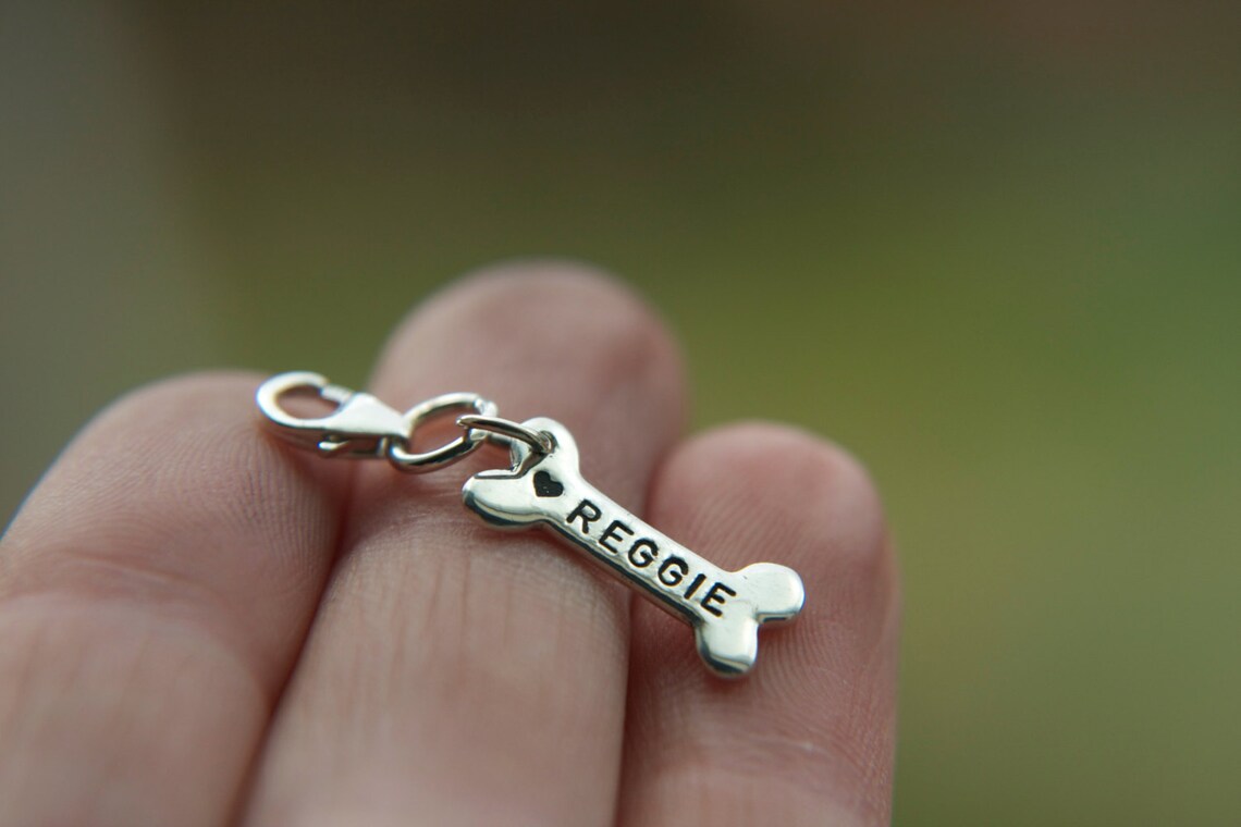 Sterling Silver Dog Bone Charm Personalized Custom - Etsy
