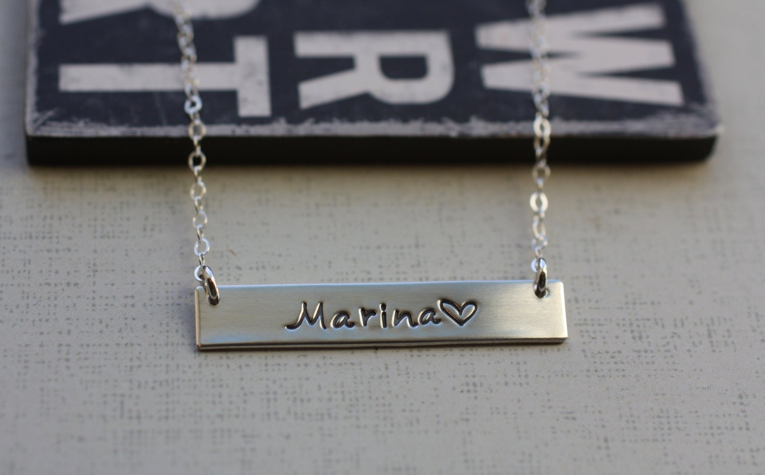Custom Word Necklace Sterling Silver Necklace Personalized - Etsy