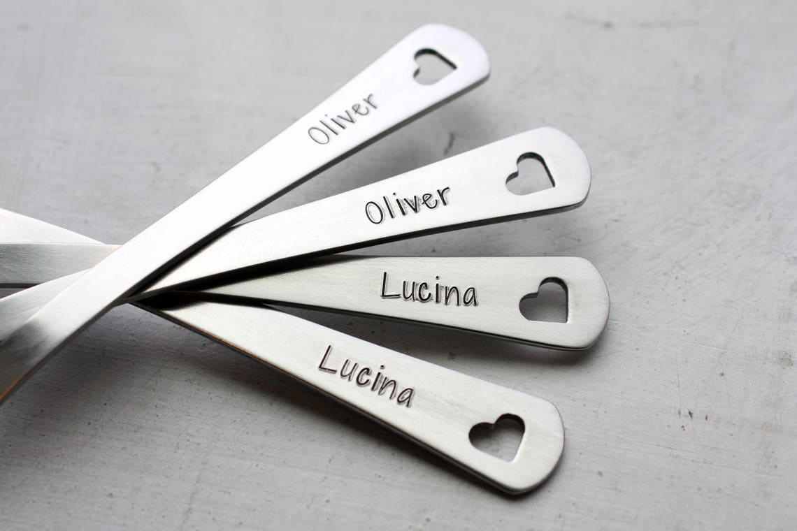 Personalized Baby Spoons Set of 4 Custom Baby Girl or Boy - Etsy