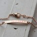 Thin Rose Gold Bar Bracelet, Skinny Personalized Bar Jewelry, Simple ...