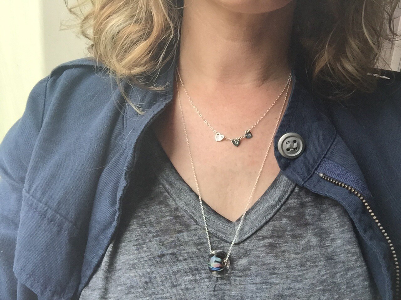 Personalized Tiny Initial Hearts Necklace Custom 2 3 4 5 | Etsy