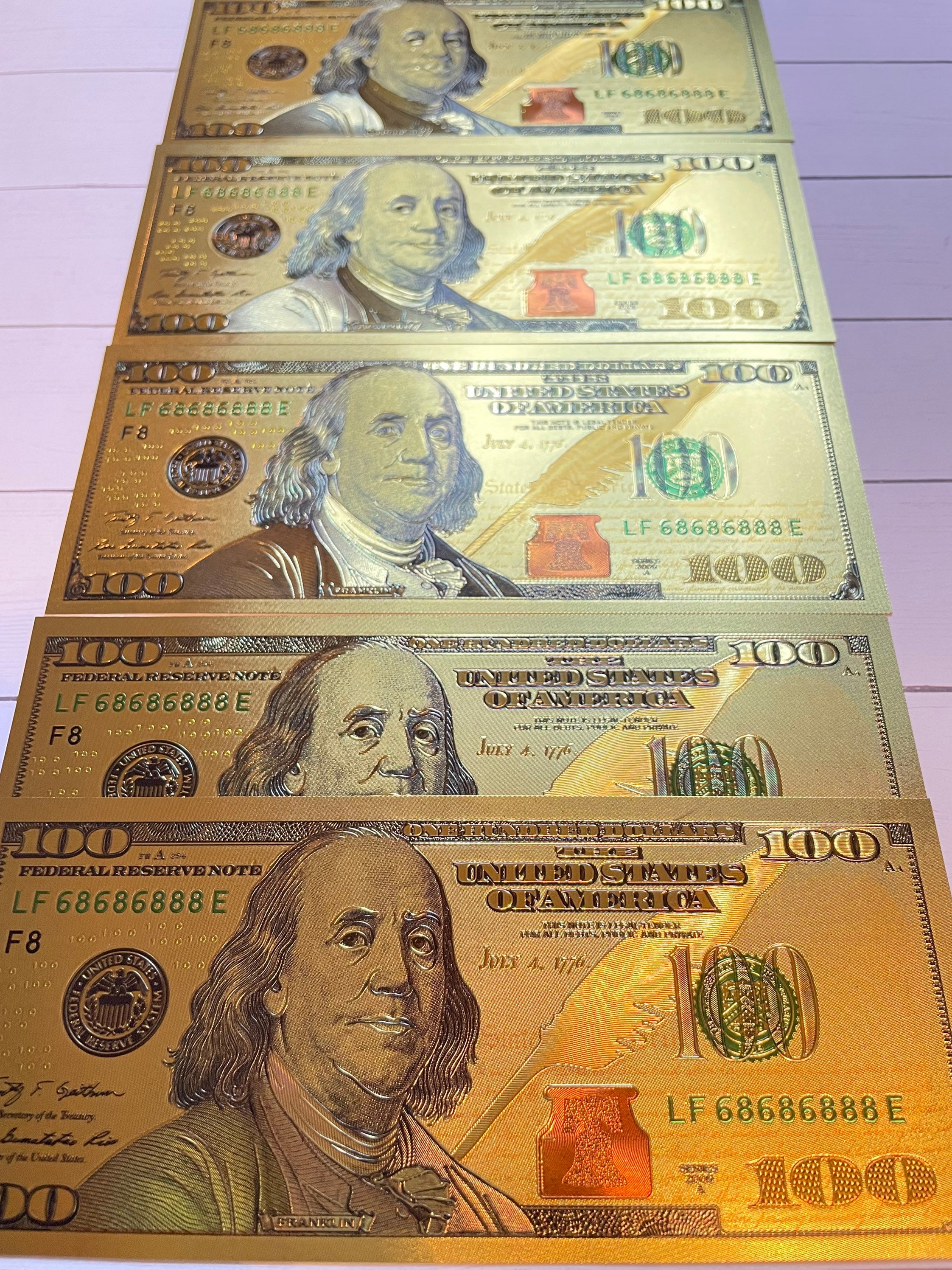 100 Dollar Gold Bill Money Manifestation money Spells - Etsy